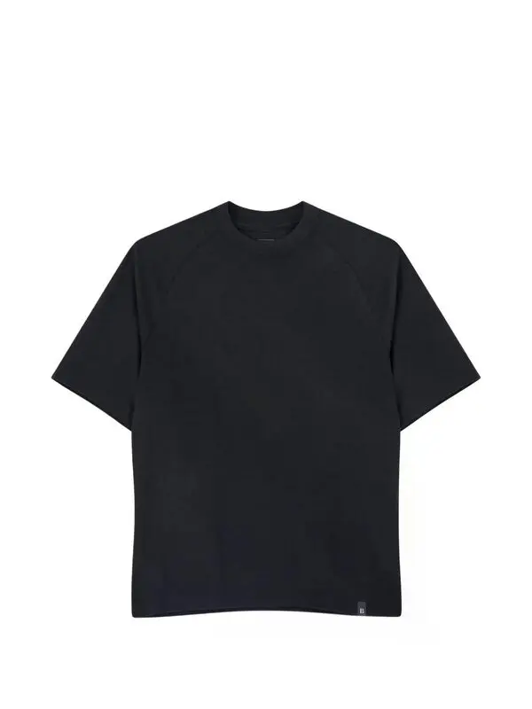 Boggi Milano T-shirt In Piqué Cotton Blend Mélange B Tech - Black