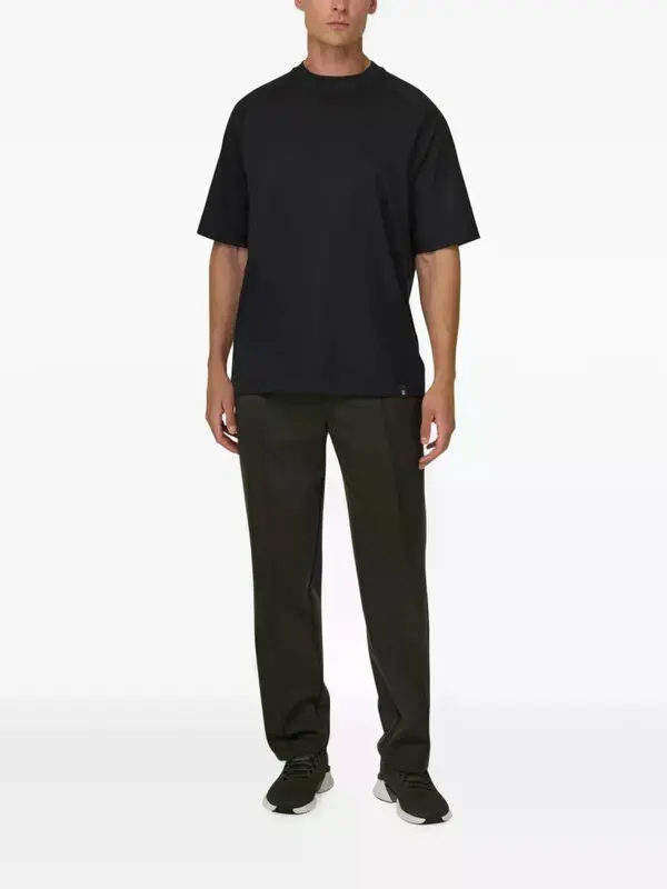 Boggi Milano T-shirt In Piqué Cotton Blend Mélange B Tech - Black