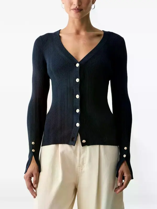 Guess Ribbed-knit Cardigan - Blue