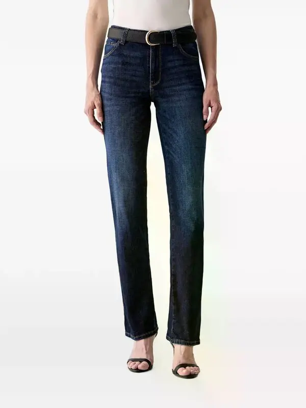 Guess Logo Plaque Straight-leg Jeans