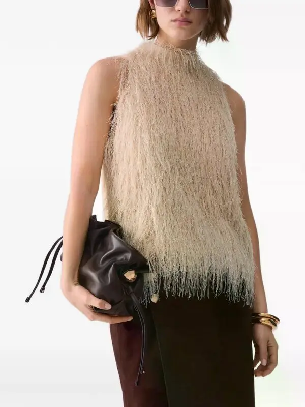 Liu Jo Embellished Fringe High Neck Top