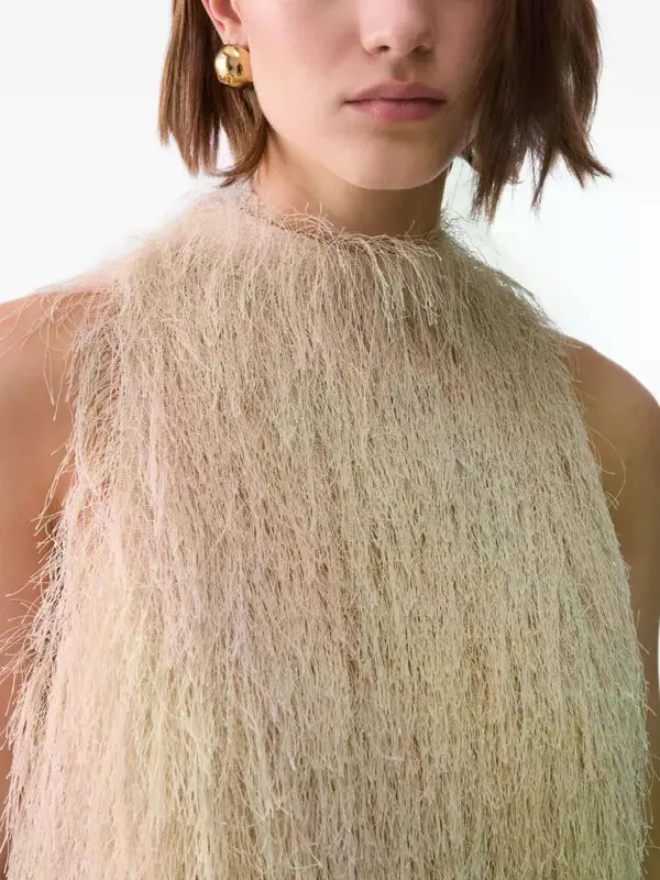 Liu Jo Embellished Fringe High Neck Top