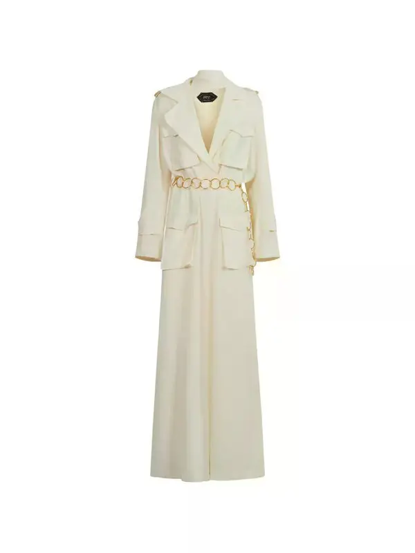 TALLER MARMO Tarangire Belted Pocket-detail Maxi Dress - White