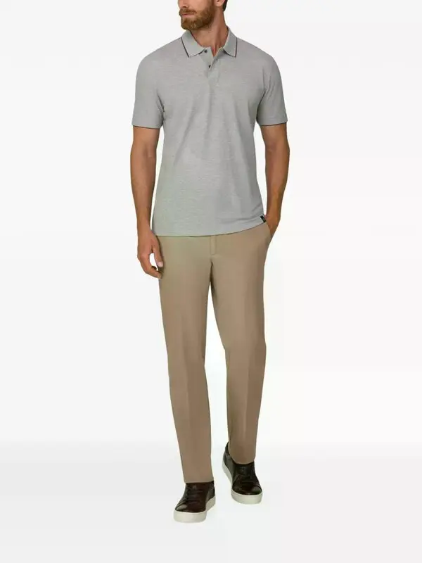 Boggi Milano Trousers In Stretch Cotton Tencel - Neutrals