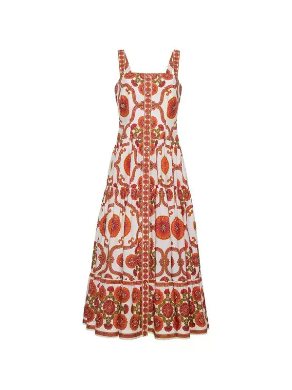 Cara Cara Margarita Tiered Floral-print Dress - Neutrals