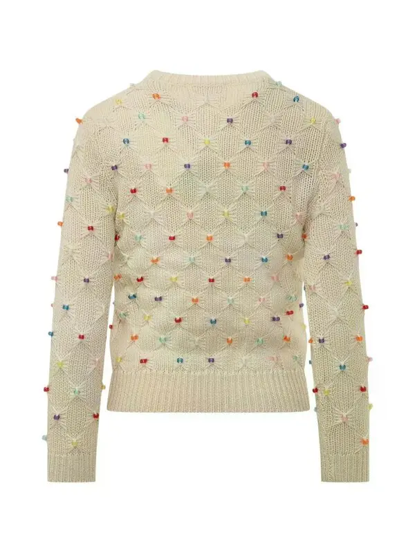 MARANT ETOILE Priyanka Bead-embellished Open-knit Sweater - Neutrals