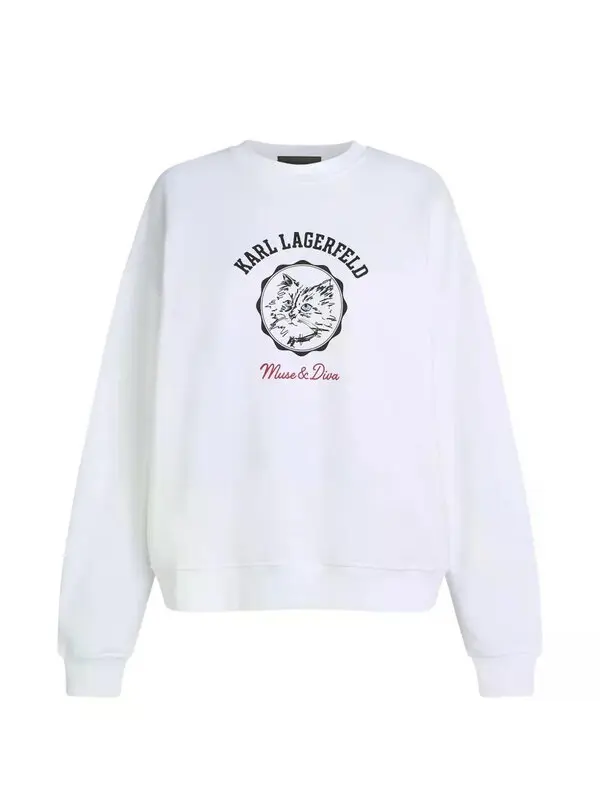 Karl Lagerfeld Ikon Choupette Muse Sweatshirt - White