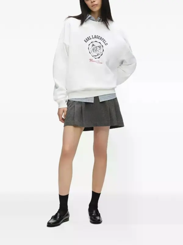 Karl Lagerfeld Ikon Choupette Muse Sweatshirt - White