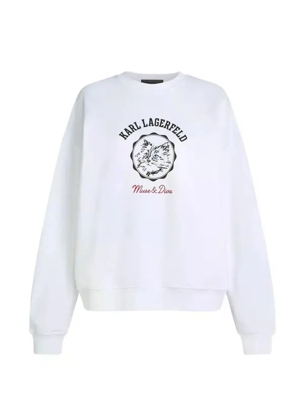 Karl Lagerfeld Ikon Choupette Muse Sweatshirt - White