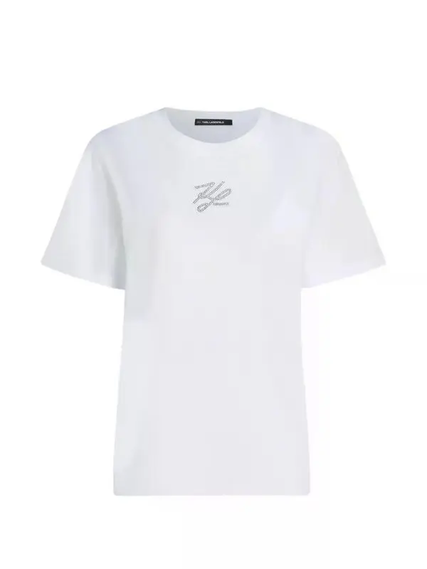 Karl Lagerfeld Rhinestone Autograph T-shirt - Optic White