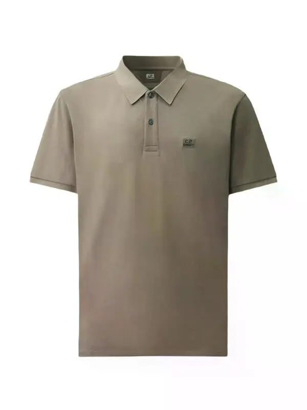 C.P. COMPANY Logo-patch Polo Shirt - Green