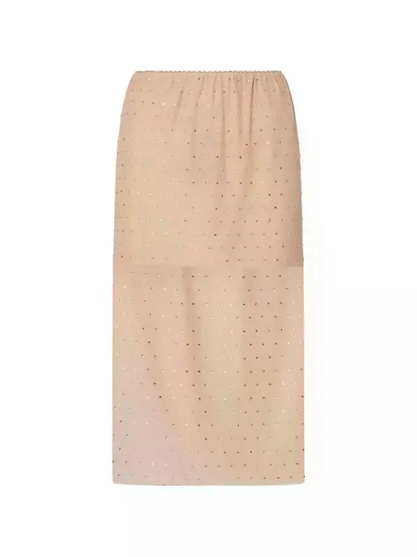 Liu Jo Embroidered Tulle Midi Skirt - Neutrals