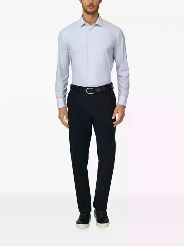 Boggi Milano Shirt Micro Patterned Nylon Stretch Slim Fit B Tech