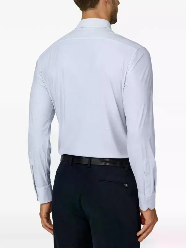 Boggi Milano Shirt Micro Patterned Nylon Stretch Slim Fit B Tech