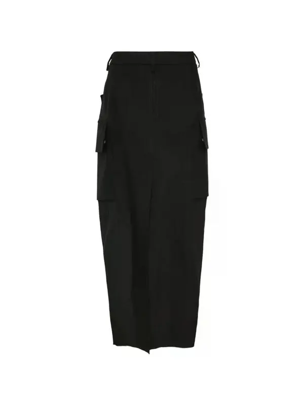 Rick Owens Firbanks Grain De Poudre Midi Skirt - Black
