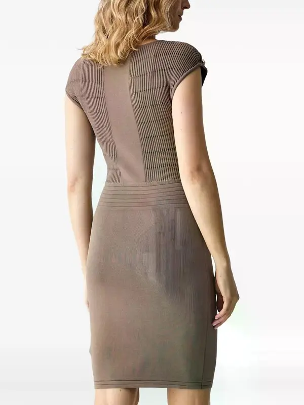 Guess Ribbed Knit Mini Dress With Gold-tone Button Detail