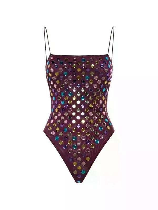 Oseree Bubble Maillot Swimsuit - Purple