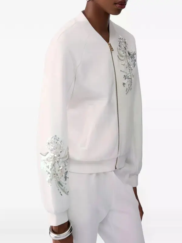 Liu Jo Zip-up Sweatshirt With Floral Jewel Embellishment
