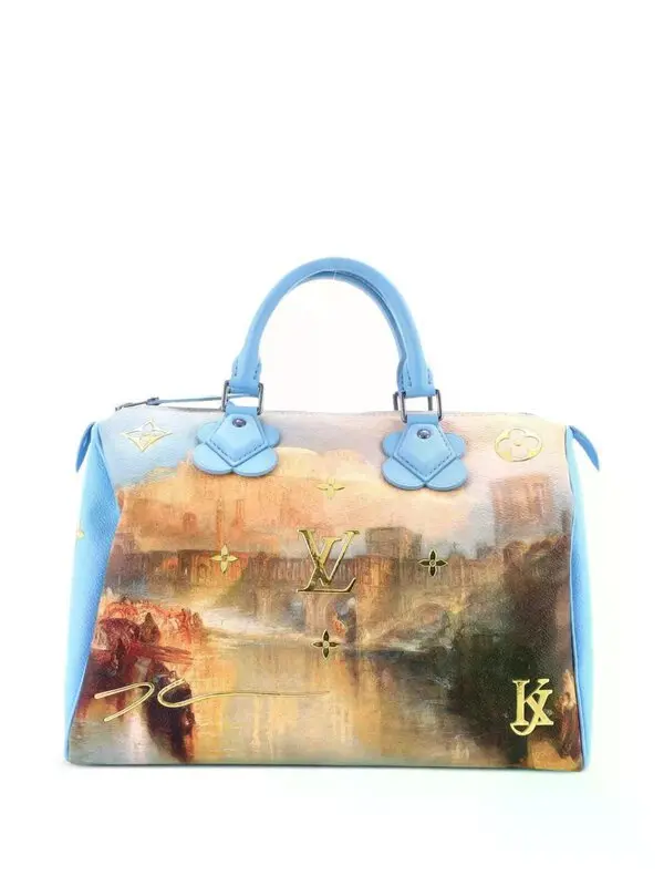 LOUIS VUITTON Speedy Handbag Limited Edition Jeff Koons Turner Print Canvas 30 Satchel