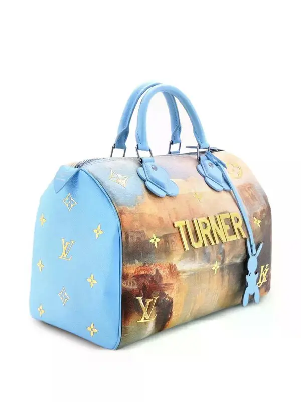 LOUIS VUITTON Speedy Handbag Limited Edition Jeff Koons Turner Print Canvas 30 Satchel