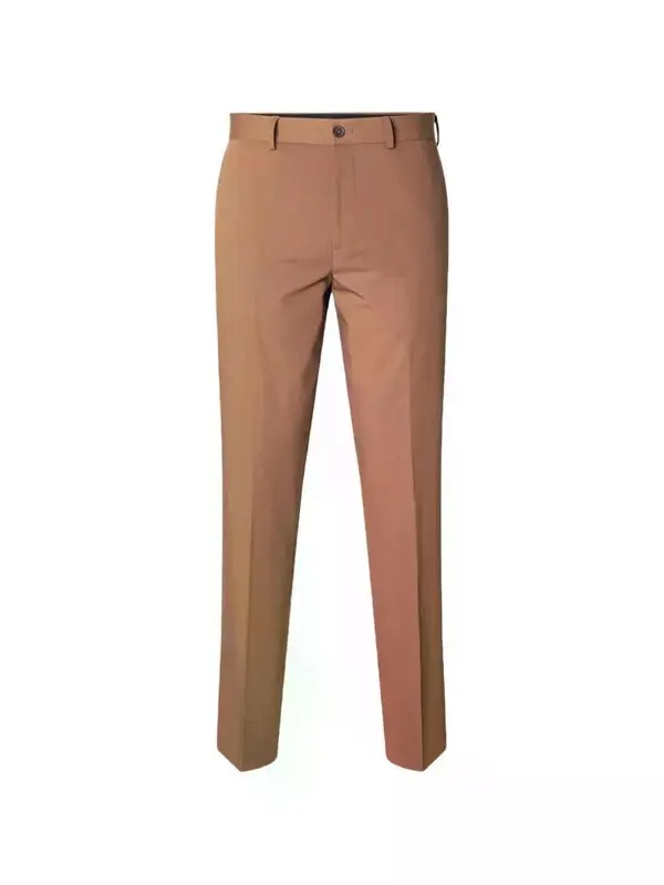 SELECTED Belt-loops Slim-fit Trousers - Neutrals