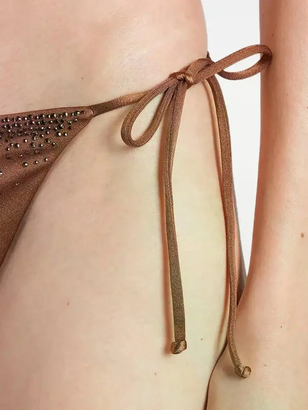 MC2 SAINT BARTH Rhinestone Embellished Side-tie Bikini Bottoms