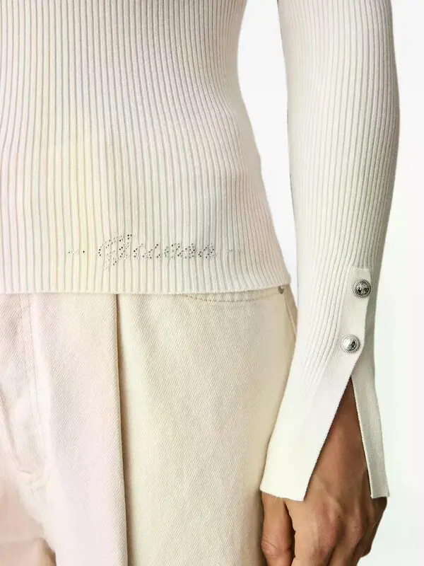 Guess Ellie Ribbed Button-cuff Sweater