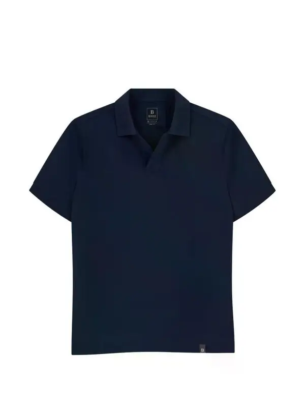 Boggi Milano Polo In Stretch Cotton Blend Piqué Cool Jade-fresh - Blue
