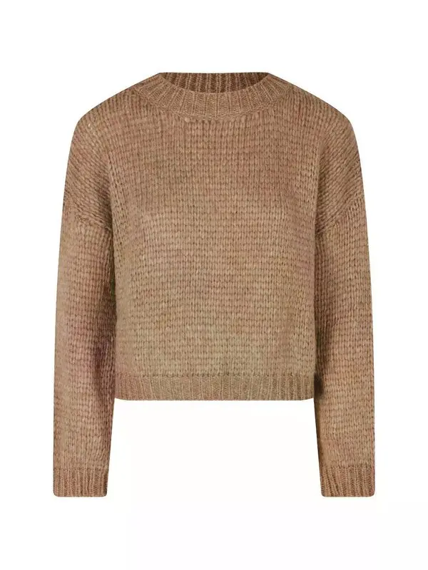 ROBERTO COLLINA Chunky-knit Crew-neck Sweater - Brown
