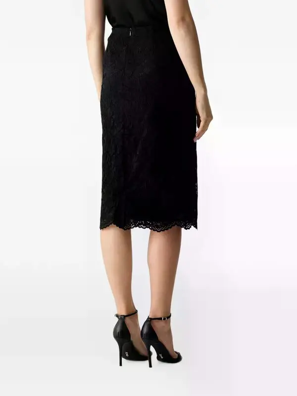 Guess Logo Plaque Lace Midi Skirt