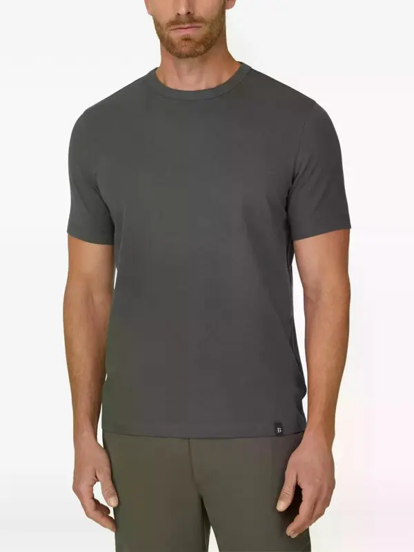 Boggi Milano T-shirt In Diagonal Cotton Blend Jersey B Tech