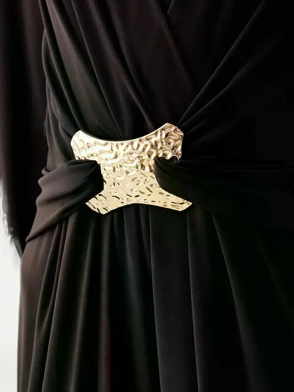 Joseph Ribkoff Wrap-style Jumpsuit With Hammered Buckle