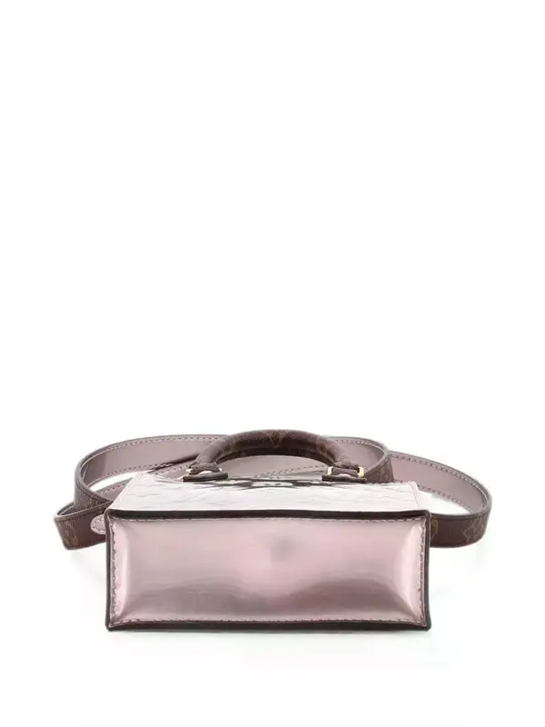 LOUIS VUITTON Petit Sac Plat Bag Monogram Vernis With Monogram Canvas Crossbody Bag
