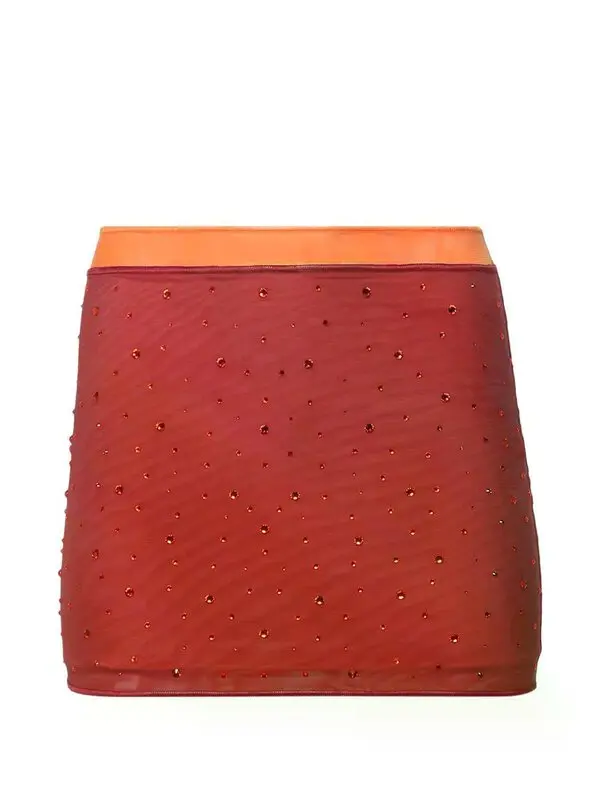 Oseree Double Gem Mini Skirt - Red