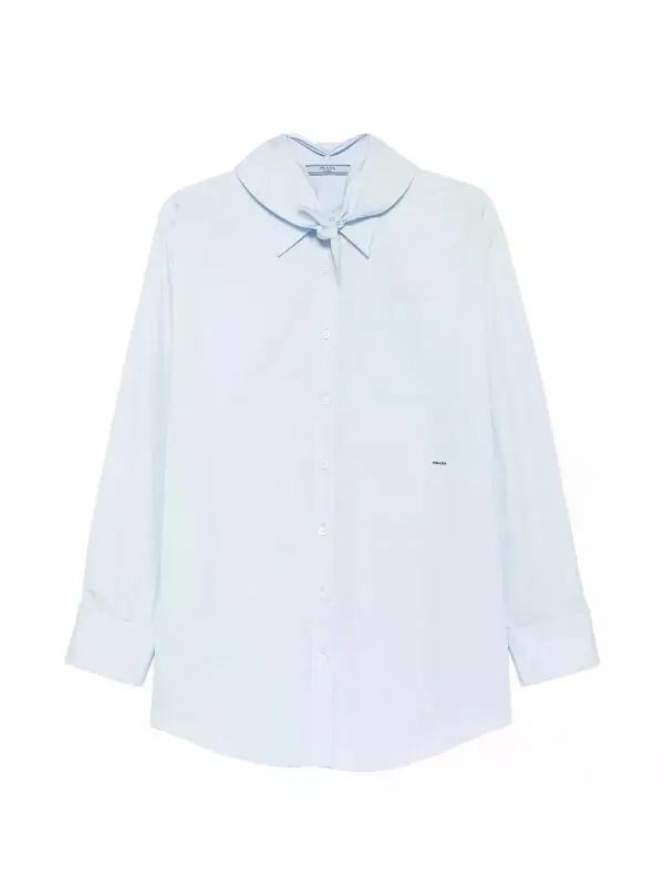 Prada Twist-detail Logo-patch Shirt