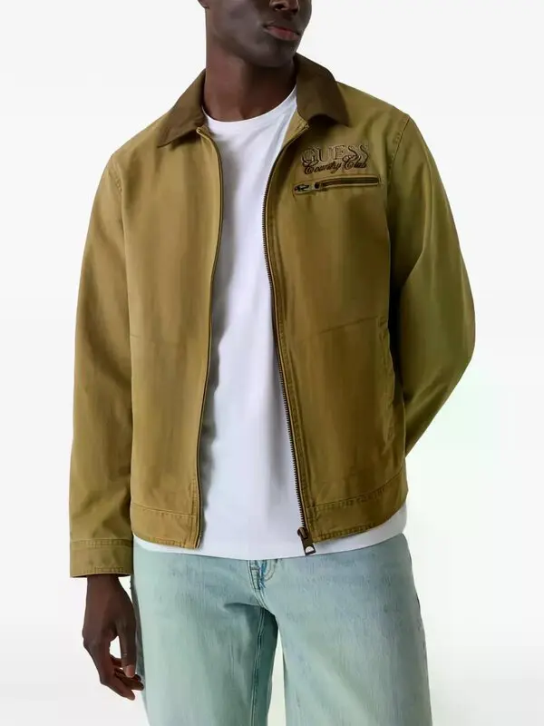 Guess Embroidered Logo Jacket - Neutrals