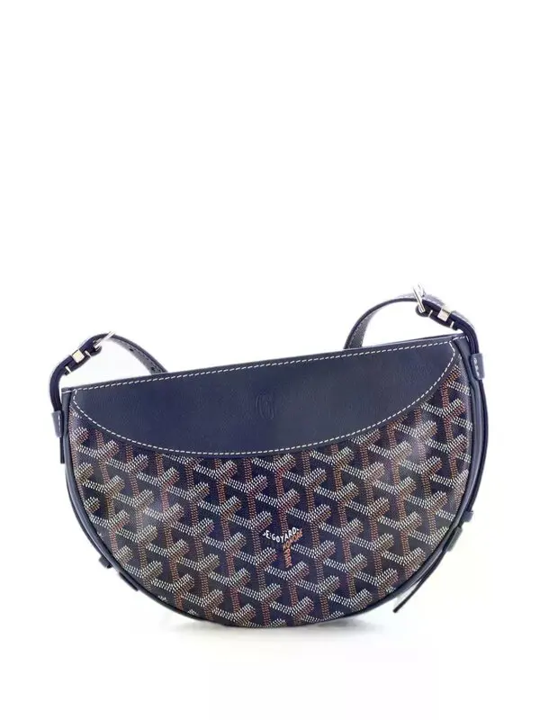 Goyard Hirondelle Coated Canvas And Leather Shoulder Bag - Blue