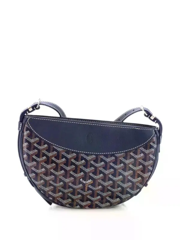 Goyard Hirondelle Coated Canvas And Leather Shoulder Bag - Blue