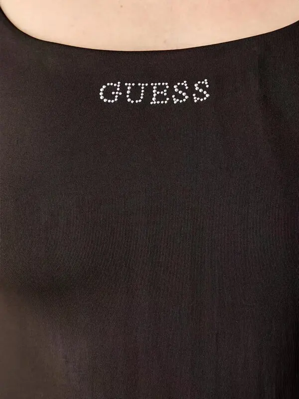 Guess Sleeveless Mini Dress With Logo Embellishment