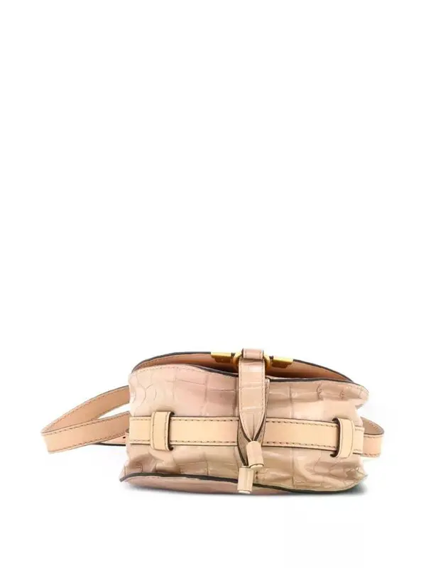 Chloé Marcie Crocodile Embossed Leather Mini Crossbody Bag - Neutrals