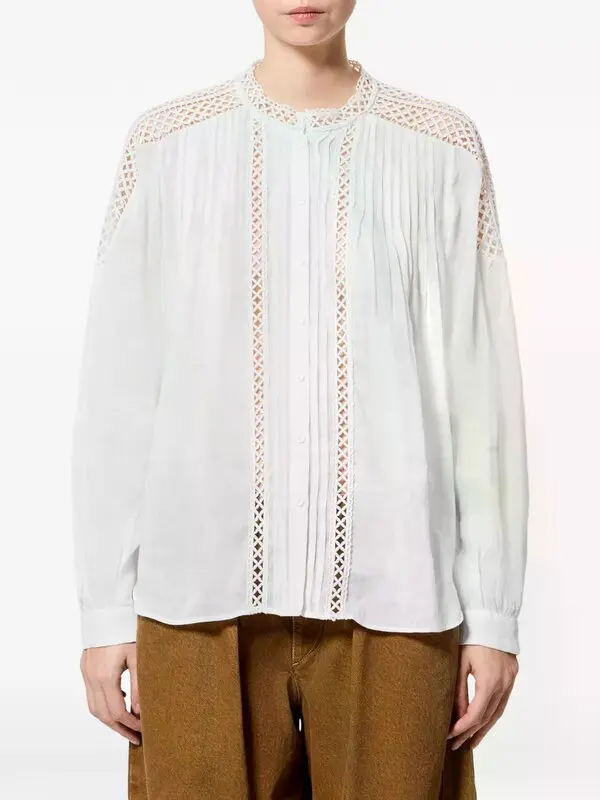 MARANT ETOILE Polda Embroidered Crochet Trimmed Relaxed Fit Blouse