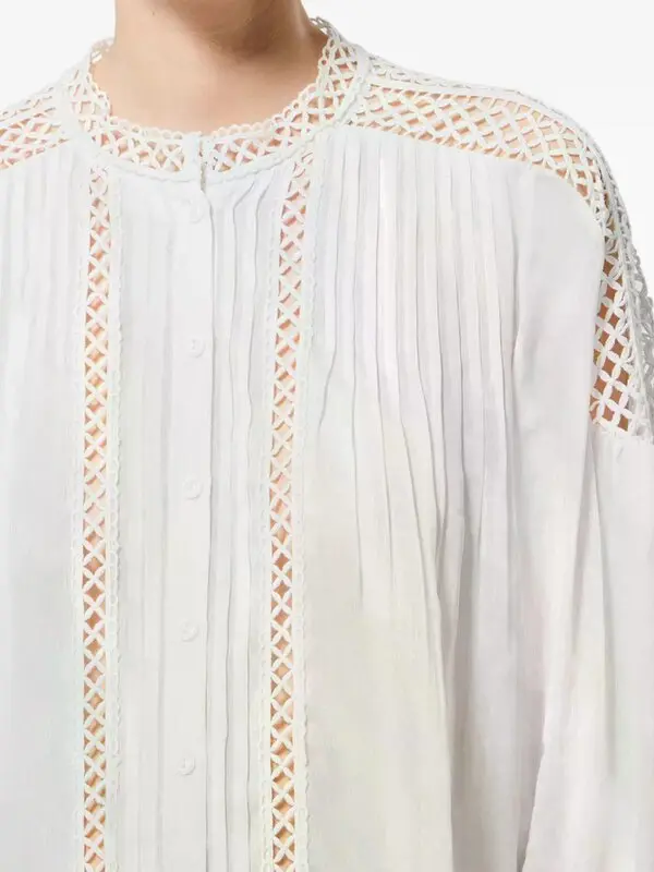 MARANT ETOILE Polda Embroidered Crochet Trimmed Relaxed Fit Blouse