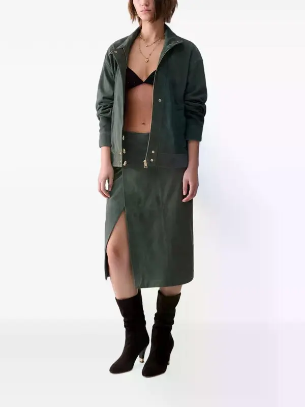 Liu Jo Suede Bomber Jacket - Green