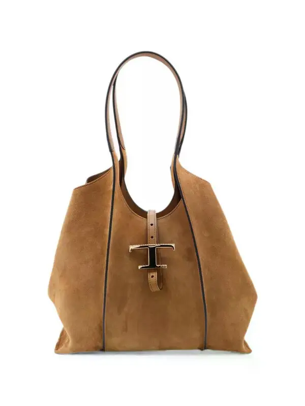 TOD'S T Timeless Leather Tote Bag - Neutrals