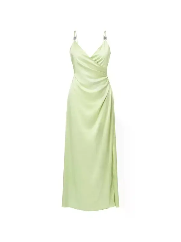 HANITA Wrap-design Crystal-embellished Dress - Green