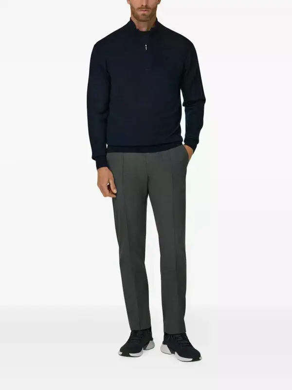 Boggi Milano Extra-fine Merino Wool Quarter-zip Jumper