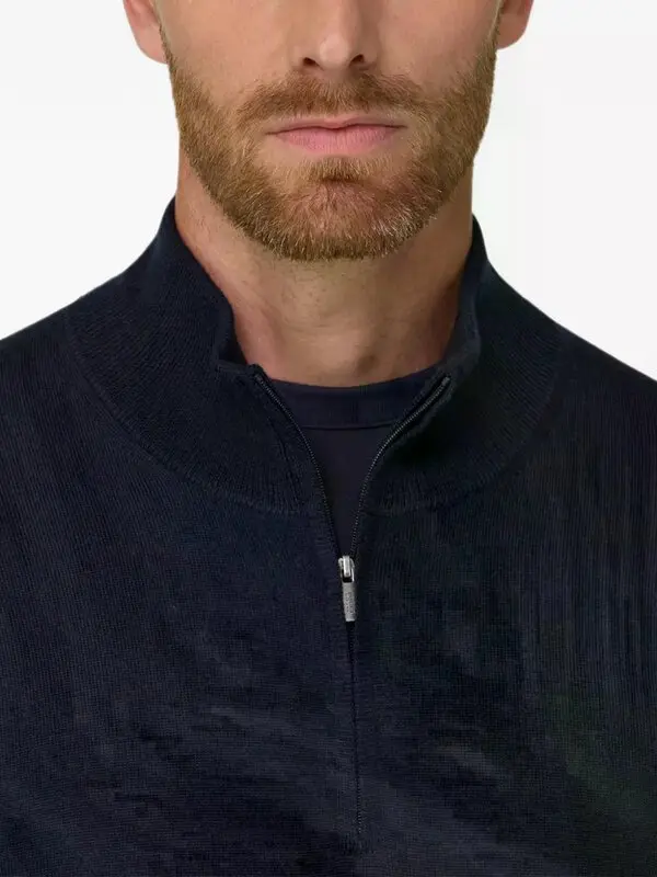 Boggi Milano Extra-fine Merino Wool Quarter-zip Jumper