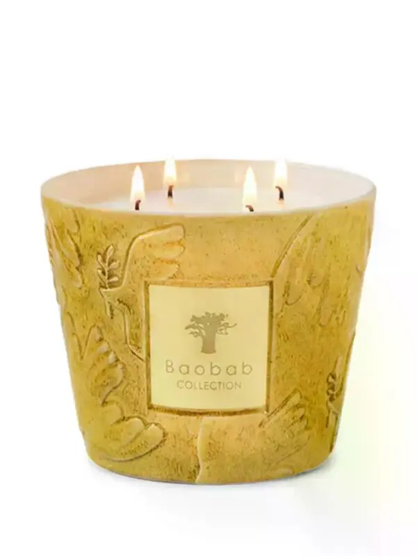 BAOBAB COLLECTION Dove Embossed Glass-vessel Candle - Yellow