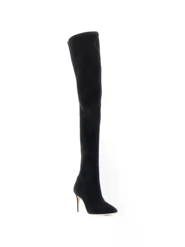 Casadei Julia Pointed-toe Over-the-knee Boots - Black