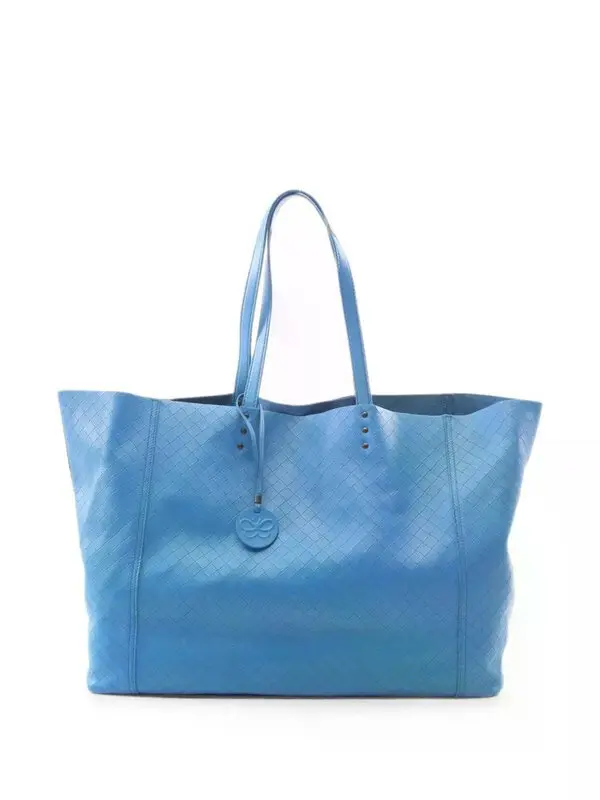 Bottega Veneta 2000s Intrecciato Mirage Butterfly Tote Bag - Blue